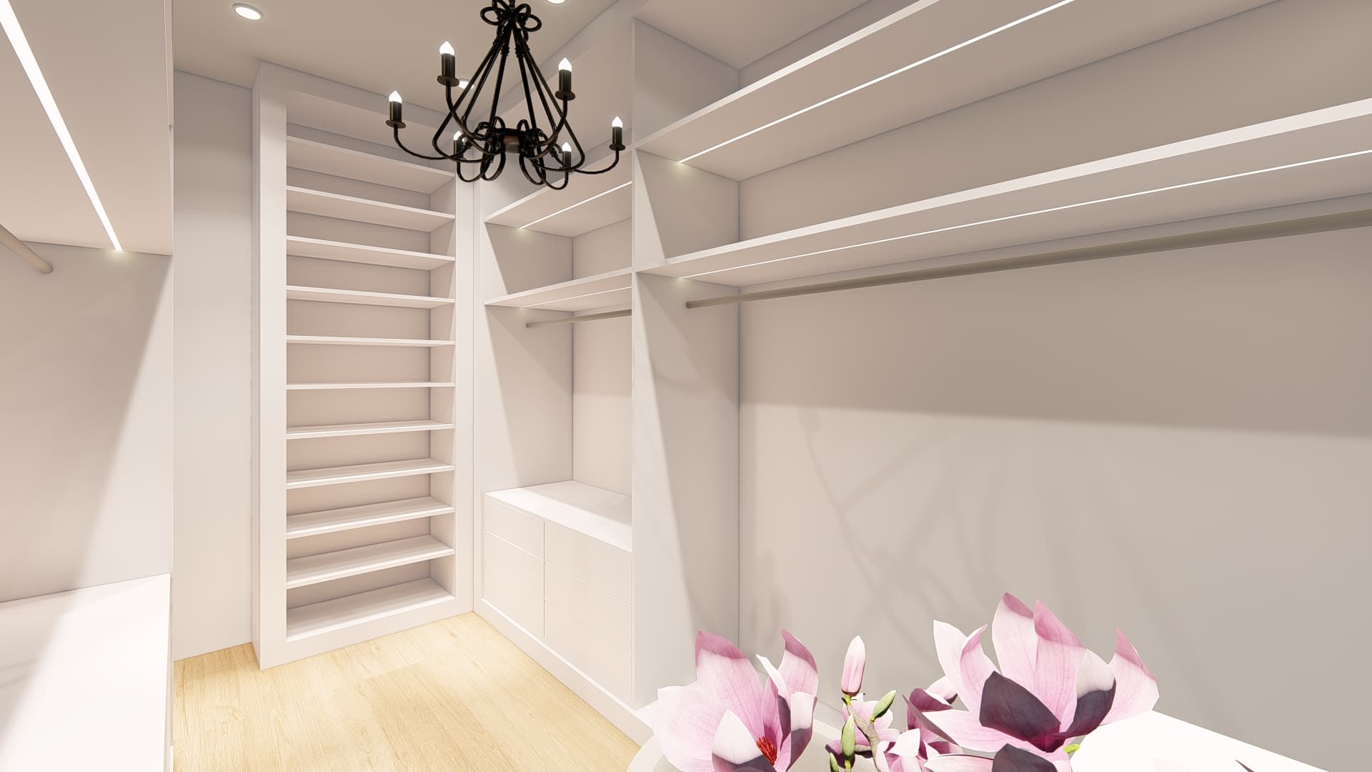 Closet Branco com Detalhes Clássicos - Italico Special Homes