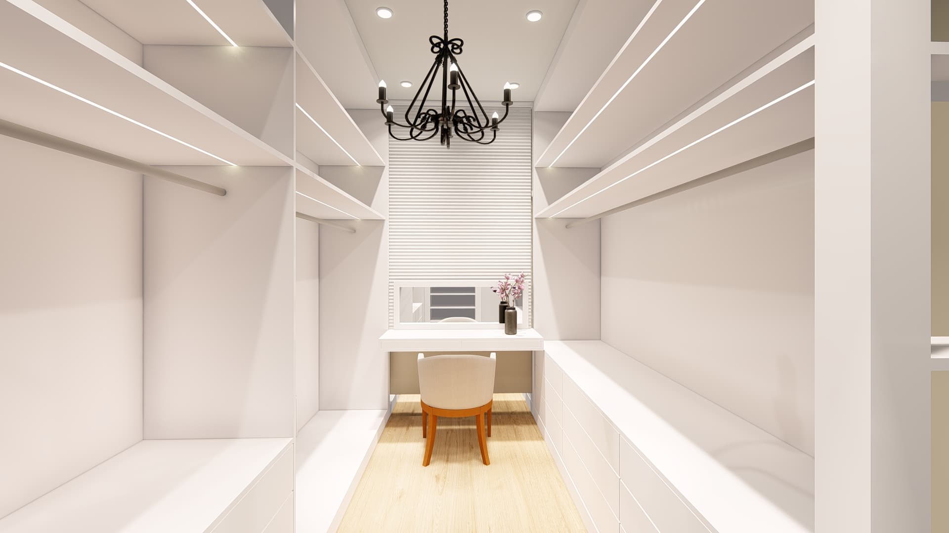 Closet Branco com Detalhes Clássicos - Italico Special Homes