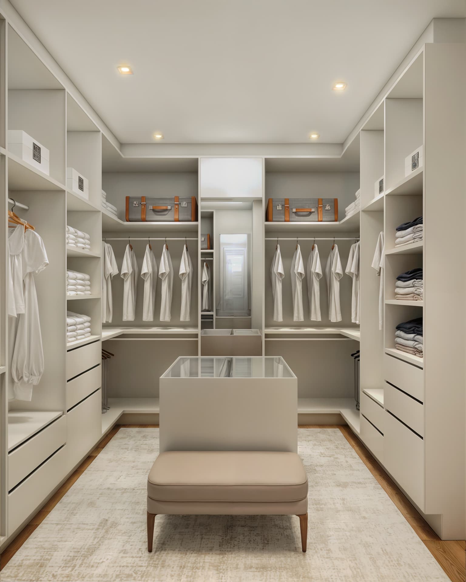 Closet com Espelho e Armário Branco - Italico Special Homes